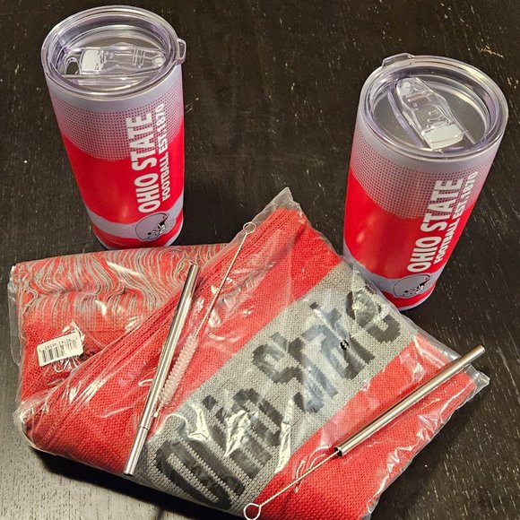 Other | Ohio State Buckeyes Gift Bundle New Scarf And Tumblers | Poshmark